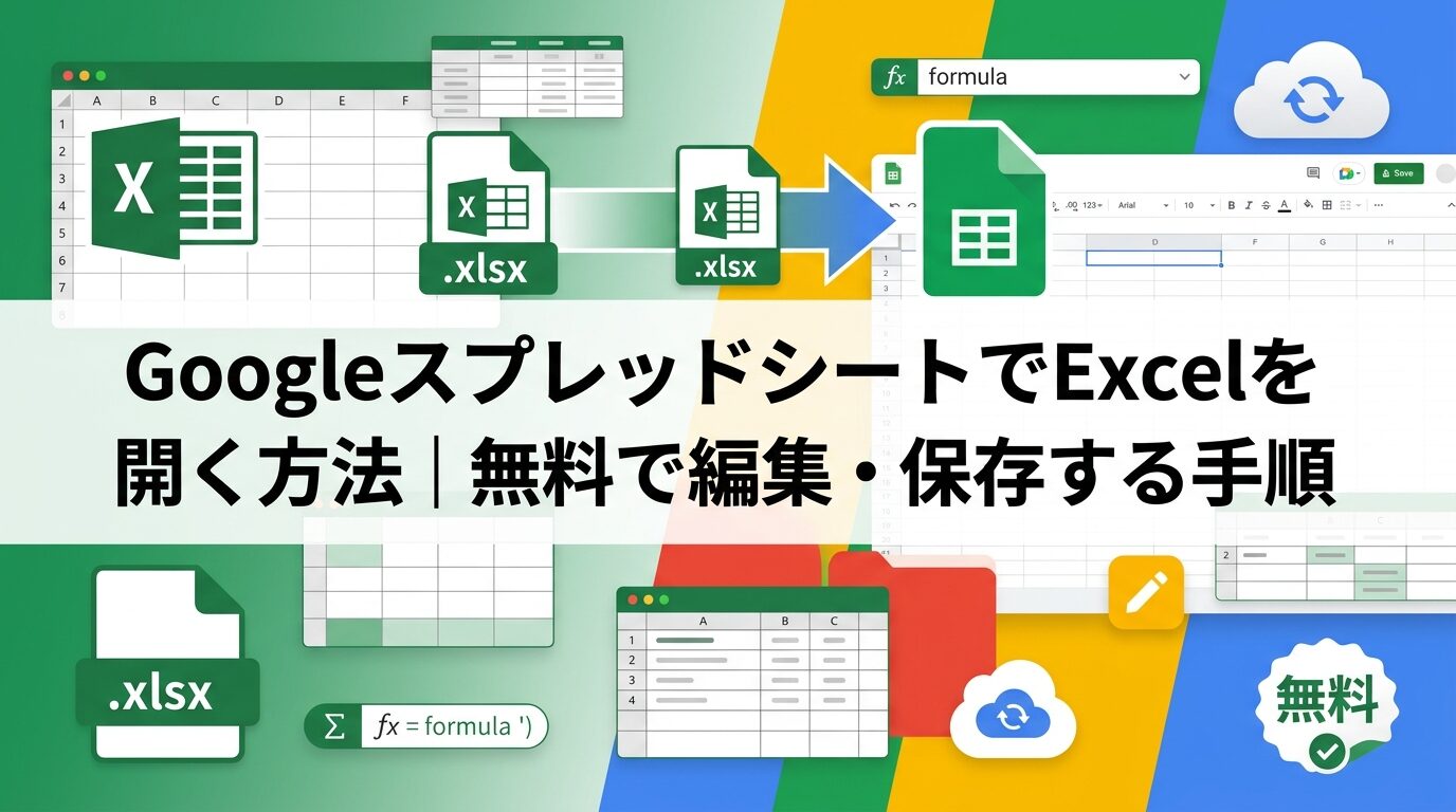 GoogleスプレッドシートでExcelを開く方法｜無料で編集・保存する手順